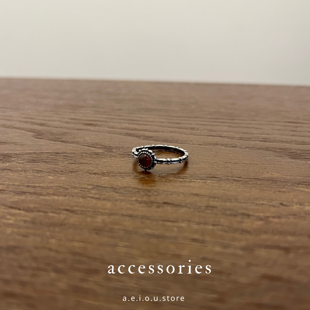 AC178- S925 Vintage Orange Crystal Ring – a.e.i.o.u.store